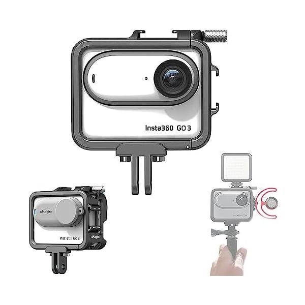 Insta360 Go3専用の金属製保護フレームです。デュアルマウントを搭載し、横・縦方向の撮影が可能です。金属フレームとクッション材で衝撃からカメラを保護します。GoPro用マウントやシューマウントへの接続に対応しています。シリコンカバー...