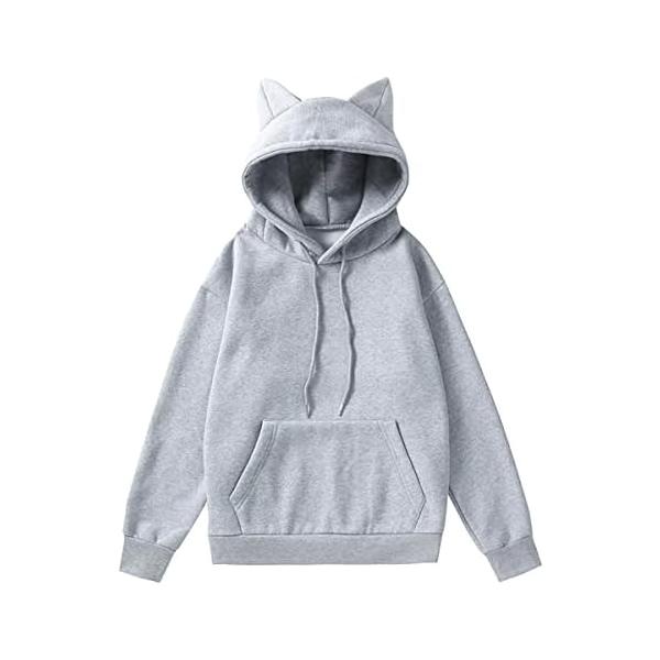 レディース向けの猫耳フード付きパーカーです。裏起毛で秋冬シーズンに適しています。フード部分に猫耳デザインが施されています。素材は100%ポリエステル(裏起毛)です。サイズはSから4XLまで展開しています。サイズは手作業のため誤差が生じる場合...
