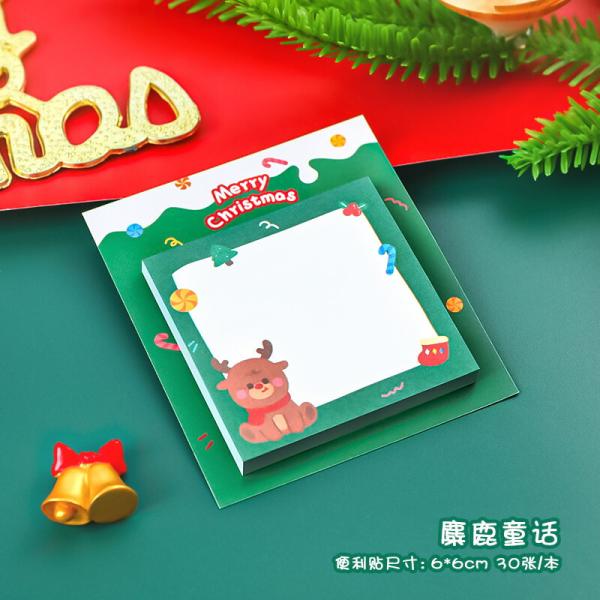 クリスマスシーズンに合わせたデザインの、再利用可能なポストイットです。ジンジャーブレッド、雪だるま、トナカイのかわいらしいデザインが特徴です。緑と赤のホリデーカラーで冬の雰囲気を演出します。ポリエステル素材で軽量、サイズは約10cm×7cm...