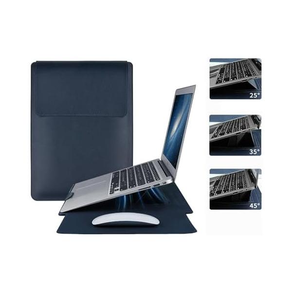 Macbook Air/Pro 13/14インチ対応の軽量で撥水加工のノートPCケースです。スタンド機能と収納ポーチが付属しています。素材は撥水加工と耐衝撃素材を使用しています。サイズは約25.3×33.5cmです。スタンド機能で視野調整が...