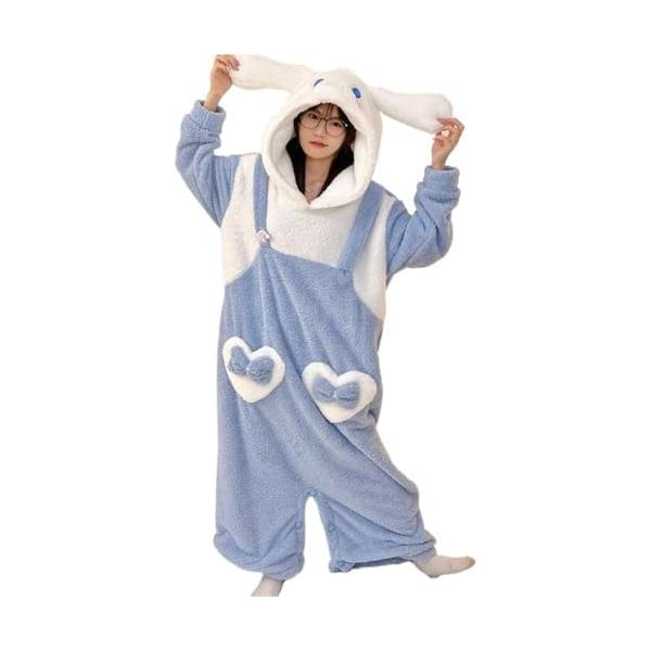 全身を包み込むオールインワンタイプの着ぐるみパジャマです。フードを被ると動物のデザインになります。フランネル素材でふわふわとした肌触りです。ゆったりサイズで動きやすく、ボタンを外せばワンピースとしても着用できます。サイズは手作業のため誤差が...
