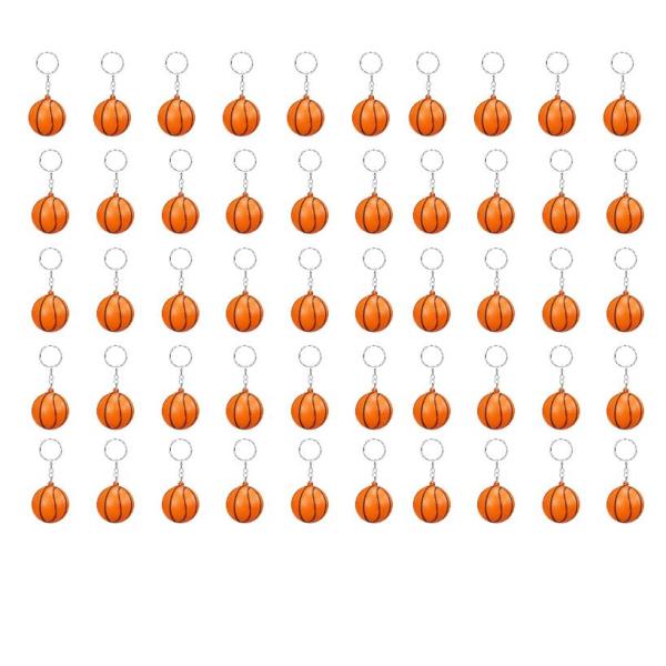 バスケットボールをモチーフにしたキーホルダーの50個セットです。スポーツ関連のイベントや学校行事における記念品・景品・装飾用としてご利用いただけます。素材はPU、カラーはオレンジです。パーティー、スクールイベント、スポーツセンターの装飾、カ...