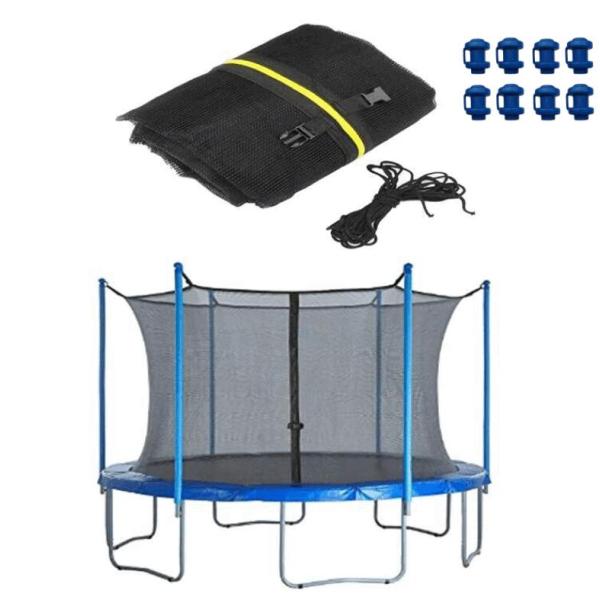 トランポリンの交換用または予備部品として使用できる内側安全ネットです。素材はPP、カラーはブラックです。セット内容は安全ネット、ロープ、パイプ保護カバーです。頑丈な構造と耐候性素材で、屋外での長期間使用に適しています。工具不要で簡単に取り付...