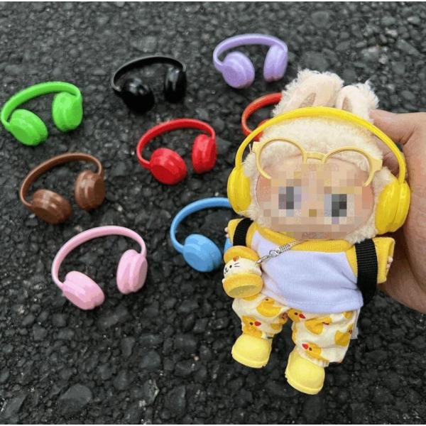POPMART「THE MONSTERS Exciting Macaron」シリーズのラブブ専用の手作りぬいぐるみ服セットです。プラスチック素材のヘッドフォンスタイルの衣装です。15cmおよび17cmサイズのラブブに合わせて作られています。...