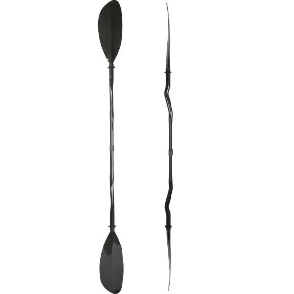 カヤック用のカーボン製ダブルブレードパドルです。曲げ手デザインを採用しています。素材はカーボン、サイズは210-220cmです。3ピースに分割可能で携行性に優れ、軽量かつ高剛性です。フィッシングボートやカヌーにもご使用いただけます。商品到着...