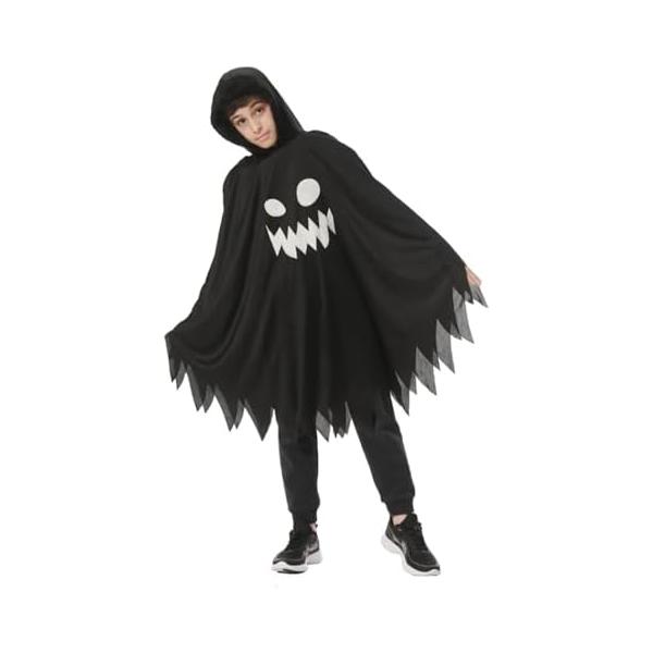 ハロウィンにぴったりな子供用のマントコスチュームです。幽霊やおばけのデザインで、蛍光加工が施されています。素材はポリエステルです。サイズはXS(100-110cm)、S(110-120cm)、M(120-130cm)、L(130-140cm...