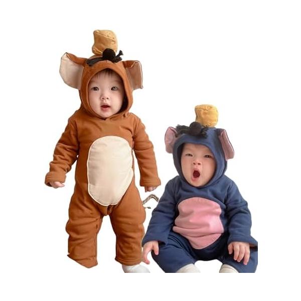 キッズ・ベビー用のクマの着ぐるみです。フランネル素材で柔らかく、厚手で暖かい秋冬用のロンパースです。前開きボタンと下半身ジッパーで着脱が簡単です。丸洗いが可能です。記念写真やパーティーなどのコスプレ衣装としてお使いいただけます。サイズは手作...