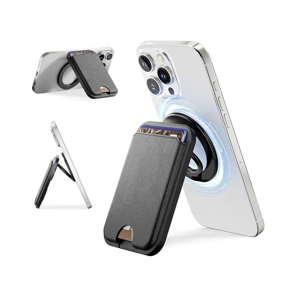 3800Gsの強力マグネットを搭載した多機能カードケースです。カード収納とスマホスタンドの2役で、通勤や旅行など様々なシーンでご利用いただけます。内蔵の強力マグネットリングがiPhoneにしっかり吸着します。2段階設計のリングで視聴や作業に...