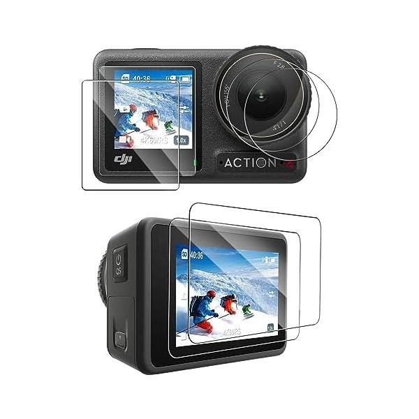 DJI Osmo Action 4対応のガラス保護フィルム6枚セットです。日本旭硝子素材を使用し、高透明度と指紋防止機能を備えています。9H硬度で傷つきにくく、軽量です。透過率は99%で高精細画質を維持します。サイズは約10.5cm×7.5...