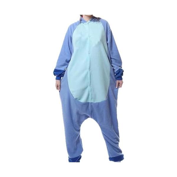 かわいいデザインのつなぎ型着ぐるみは、ルームウェアや寝間着として冬の寒さ対策に適しています。フードには大きな耳と目鼻のデザインが施されています。ポケットが2つ付いており、小物を収納可能です。高密度ポリエステルフリース素材を使用し、柔らかく暖...