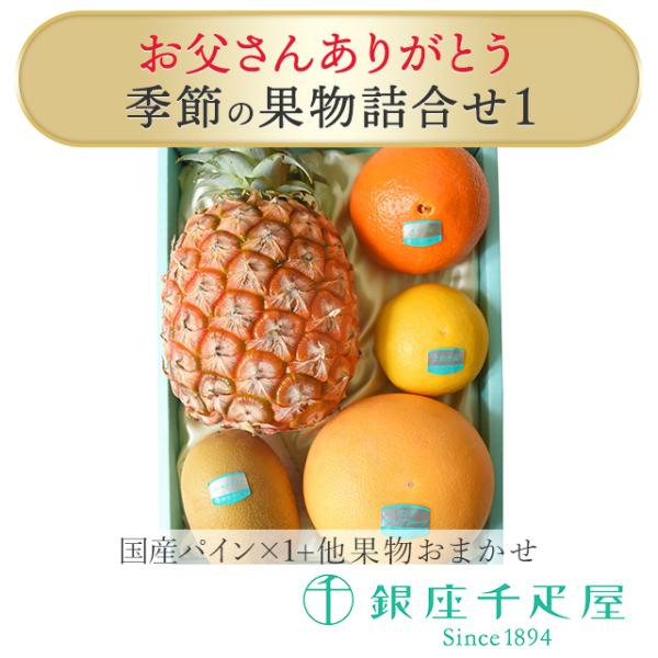 ・国産パイン×1・他果物おまかせ関連キーワード：銀座千疋屋,ギフト,高級フルーツ,通販,詰合せ,