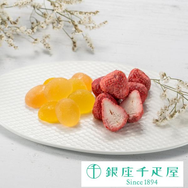 ・銀座いちごショコラ：70g×1・銀座ひとくちフルーツゼリー：白桃（ピーチ）、とちおとめ（ストロベリー）、メロン、日向夏　各8個関連キーワード：銀座千疋屋,ギフト,高級フルーツ,通販,詰合せ,