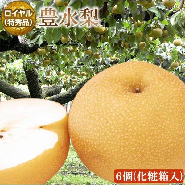 ＜化粧箱入り＞糖度12度保証 長野県下伊那産豊水梨【ロイヤル(特秀品)】大玉サイズ6個（合計約2.7キロ）【ロイヤル】とは秀品のさらに上を行く最高等級品のことを指します。1個につき6回もの写真撮影で外観を選別、その後光センサーで糖度12度以...