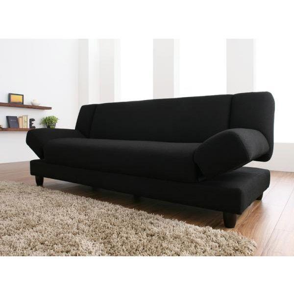 【一部組立品】ソファ カウチソファ ローソファ ソファー フロアソファ ラブソファ ローソファー リクライニングソファ 二人掛けソファ 黒色