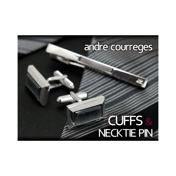 andre courreges アンドレ・クレージュ ネクタイピン＆カフスセット キャッツアイ シルバー×グレー ACT5002-ACC10002 courreges…1961年パリで創立。60年代には「ミニ・スカート」ブームを引率し常に時...