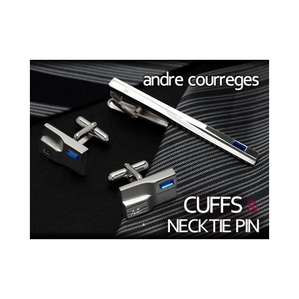 andre courreges アンドレ・クレージュ ネクタイピン＆カフスセット ブルー スワロフスキー CT4012-CC6012 courreges…1961年パリで創立。60年代には「ミニ・スカート」ブームを引率し常に時代を先取りする...
