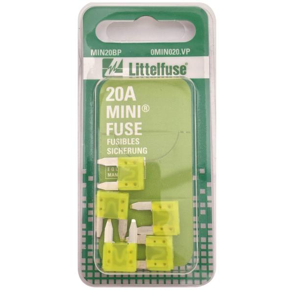 商品名: Littelfuse MIN20BP MINI 297シリーズ 高速作動型自動車用ブレードヒューズ - 5個パック Littelfuse MIN20BP MINI 297 Series Fast-Acting Automotive...