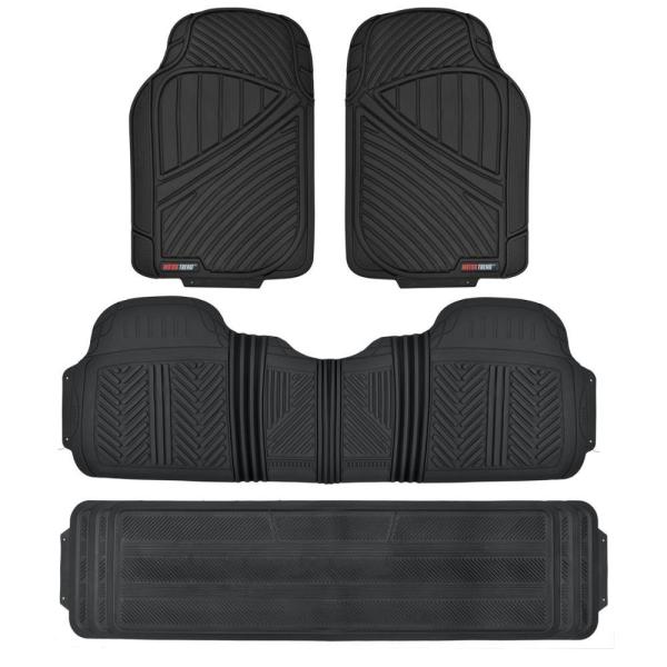 商品名: 3列 フレックスタフ ゴムマット ブラック MT-773-801-BK Motor Trend 3 Row Odorless Rubber Floor Mats &amp; Liners for Car SUV Van, Dura...