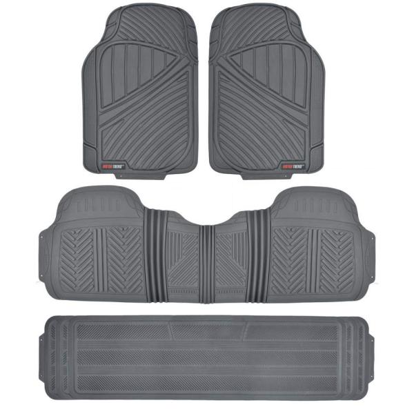 商品名: 3列 フレックスタフ ゴムマット グレイ MT-773-801-GR Motor Trend 3-Row Heavy Duty Rubber Floor Mats &amp; Liners for Car SUV Van, Fro...