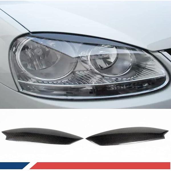 商品名:  Carbon Fiber Car Front Headlamps Eyelids Headlight Eyebrows Trims For Volkswagen VW MK5 Jetta &amp; Golf 5 MK5 GTI...