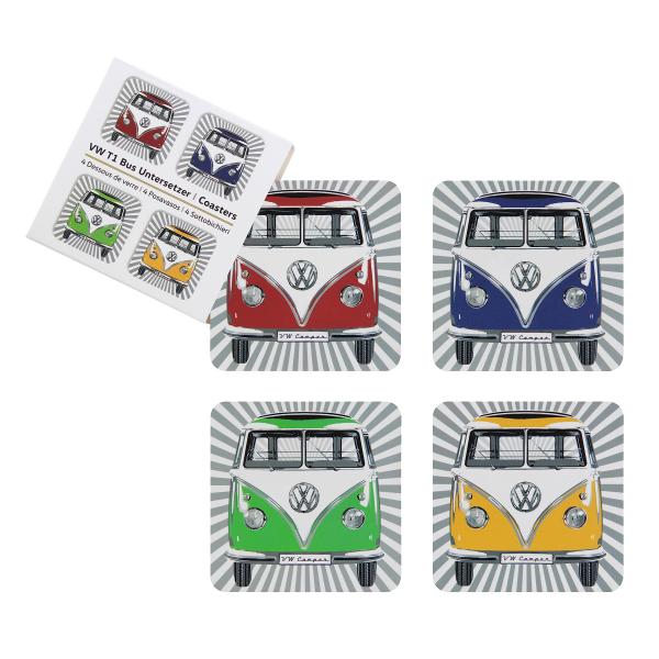 商品名: VWコレクションby Brisa VW t1バスコースター4-pcセット VWBUCO10 BRISA VW Collection - Volkswagen Drink Glass Cork Coasters with MDF C...