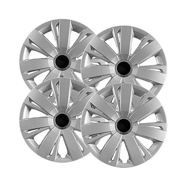 商品名: Hubcaps.com ? プレミアム品質 シルバー ハブキャップ/ホイールカバー 2011-2018 フォルクスワーゲン ジェッタ 16インチホイール 高耐久構造 (4個セット) Hubcaps.com - Premium Qu...