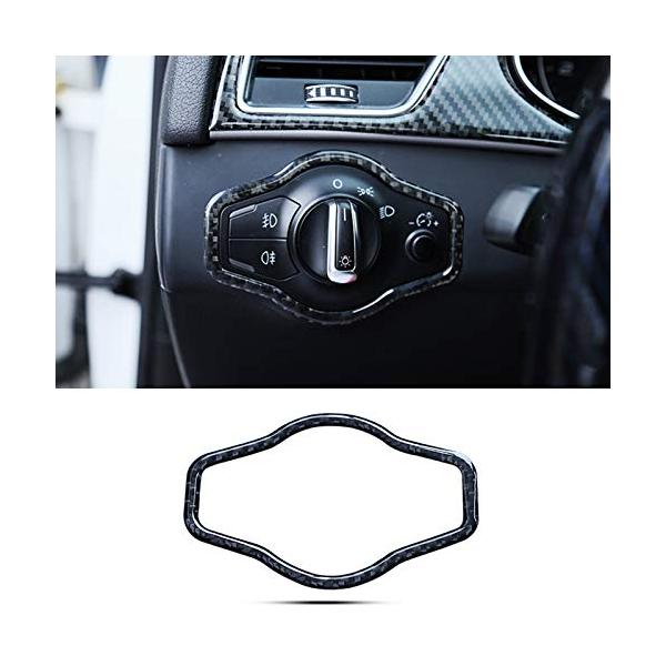 商品名: Xotic Tech ヘッドライトスイッチフレーム カーボンファイバー 車内コントロールボタントリム装飾ステッカー Audi A4 B8 Q5 RS4 S5 2009-2015用 Xotic Tech Headlight Swit...