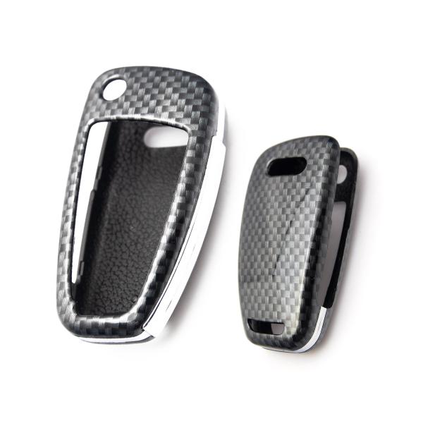 商品名: カーボンファイバーパターンキーチェーンFobケースシェル Audi #FO12 Xotic Tech Carbon Fiber Pattern Hard Shell Flip Smart Remote Key Fob Case C...