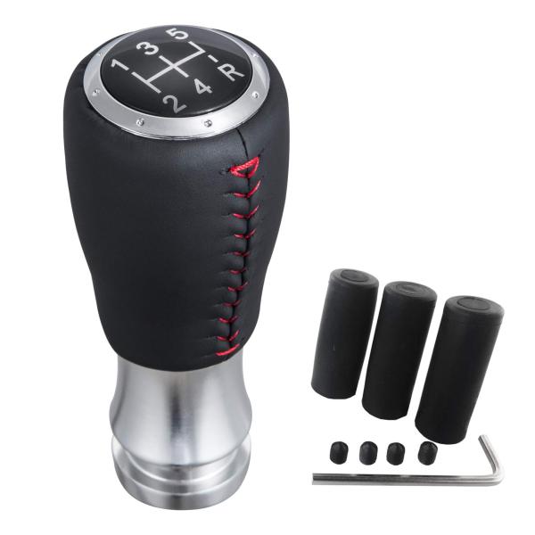 商品名:  Arenbel 5 Speed MT Gear Shifter Stick Handle Replacement Red Stitched Leather Shift Lever Knob Fit Most Manual Car...