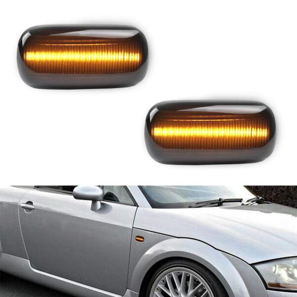 商品名: Gempro サイドマーカーライト LED アンバー サイドウィンカーライト アセンブリ アウディ A4 S4 B6 B7 A6 C5 TT A8用 方向指示ランプ 2個 (スモーキーブラック) Gempro Side Marke...