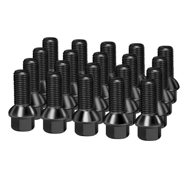 商品名: dynofit 14x1.5 28mm シャンク OEM ラグボルト 20個 ソリッドブラックボールシート 高さ48mm ストック/ファクトリーラグスタッド A1 A2 A3 A4 A5 A6 A7 A8 S1 S2 S3 S4 ...