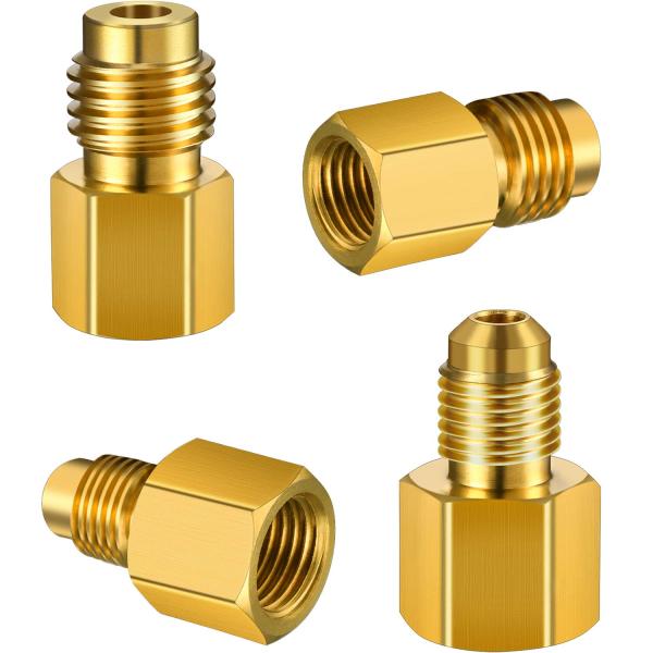 商品名:  4 Pieces 6015 R134A Brass Refrigerant Tank Adapter to R12 Fitting Adapter 1/2 Female to 1/4 Male Flare Adaptor Val...