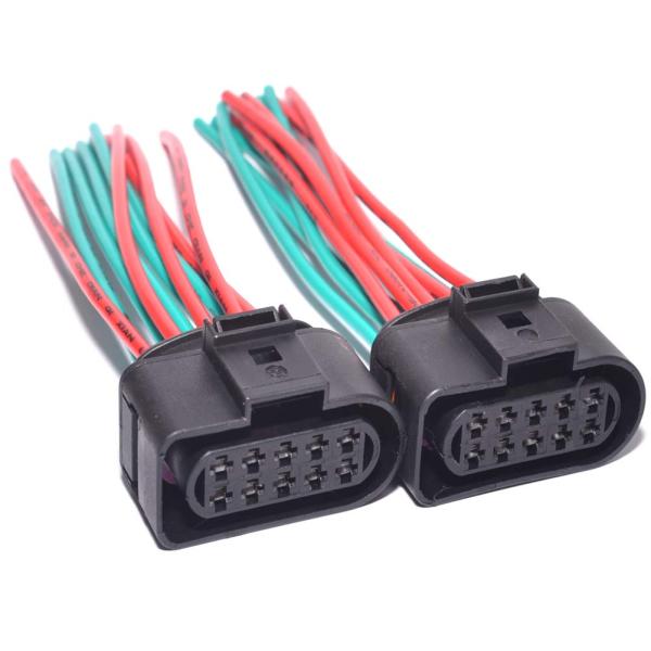 商品名:  CNUPSM Headlight Wiring Pigtail Connector Plug 10pin HID Xenon 1J0973735 1J0 973 735 2Pcs Compatible with Audi VW ...