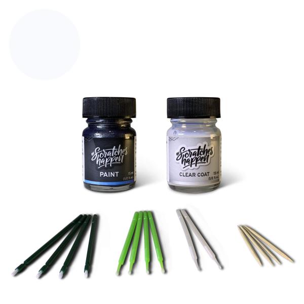 商品名:  ScratchesHappen Exact-Match Touch Up Paint Kit Compatible with Volkswagen Glacier White Metallic (LS9R/2Y) - Bottl...