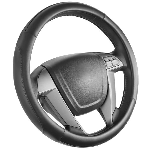 商品名: SEG Direct 車用ハンドルカバー Sサイズ プリウスシビック モデル3 カマロ スパーク ローグ ミニ スマート アウディ用 外径14インチ~14 1/4インチ ブラックマイクロファイバーレザー SEG Direct Ca...