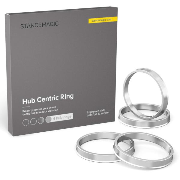 商品名:  STANCEMAGIC Hubcentric Rings (Pack of 4) - 66.6mm ID to 72.6mm OD - Silver Aluminum Hubrings Hub - for 66.6mm Vehi...
