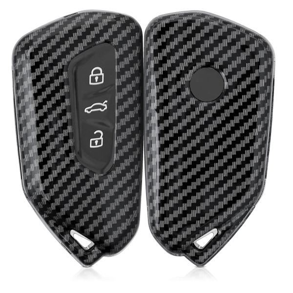 商品名: 対応: VW Golf 8 3-ボタン 車のキー キーケース - ハードカバー 車 鍵 車のキーケース 黒色 kwmobile Key Cover Compatible with VW Golf 8 - Carbonブランド: k...