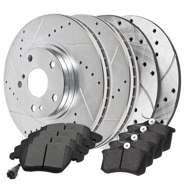 商品名:  AutoShack Front and Rear Drilled Brake Rotors Silver and Ceramic Pads Replacement for 2000-2010 Volkswagen Beetle ...