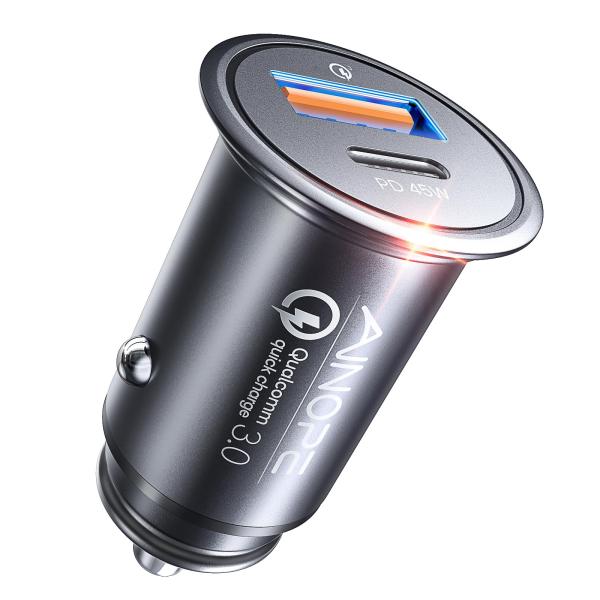 商品名: AINOPE Car Charger USB C 67.5 W Cigarette Lighter Adapter USB Charger PD45&amp;QC3.0 All Metal Mini Car Phone Charg...