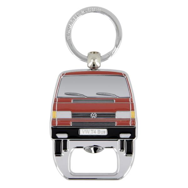 商品名: BRISA VWコレクション フォルクスワーゲン キーチェーン キーリング アクセサリー キーホルダー 栓抜き付き T3 T4 T5 バス キャンピングカー デザイン, T4バス/レッド, One Size BRISA VW Co...