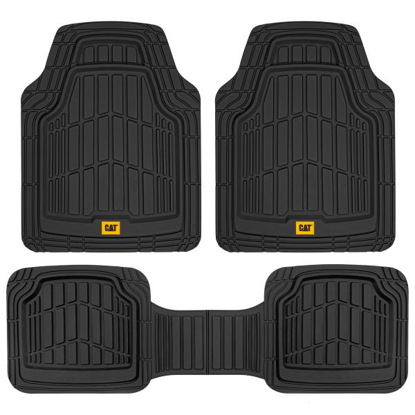 商品名: CAT (3-Piece) Deep Dish Heavy Duty Odorless Rubber Floor Mats, Total Protection Durable Trim to Fit Liners for Car ...