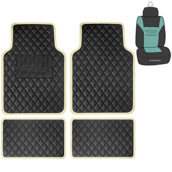 商品名:  FH Group Automotive Floor Mats Universal All Purpose Fit Deluxe Faux Leather Floor Mats Combo Small Car Seat Cover...