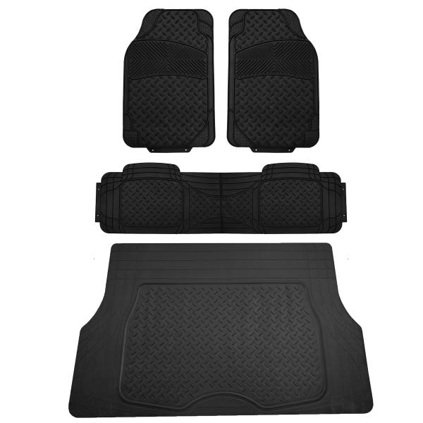 商品名: FH Group セミカスタムライナー トリム可能 全天候型 フルセット 車用フロアマット プレミアムトリム可能 オールシーズンカーゴライナー付き - ユニバーサルフィット 車 トラック SUV (ブラック) FH Group S...