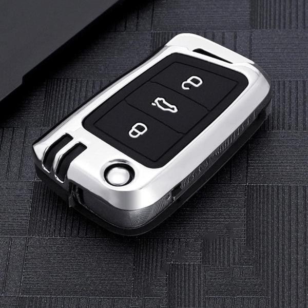 商品名: TPHJRM カーキーフォブカバースマート亜鉛合金キーケース、フォルクスワーゲンゴルフに適合7 gti mk7 r Touran Boraキャディアップ、カーキーシェルABSスマートカーキーフォブ TPHJRM Car Key F...
