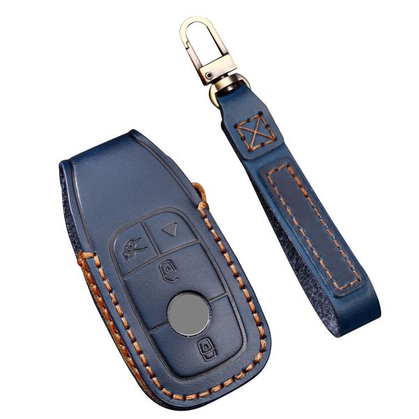 商品名:  ontto 4-Button Leather Key Fob Cover Smart Remote Case Key Holder for Mercedes-Benz A-Class C-Class G-ClassE-Class...