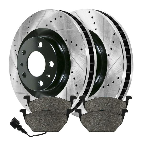 商品名:  AutoShack Front Drilled Slotted Brake Kit Rotors Black and Performance Ceramic Pads Pair of 2 Driver and Passenger...