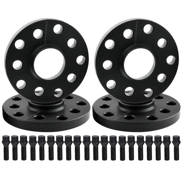 商品名: DCVAMOUS ホイールスペーサー 4個 5x100または5x112 ハブセントリックホイールスペーサー (アダプターではありません) 1インチ (25mm) 14x1.5 拡張ボルト (50mmシャンクコーンシート) Audi...