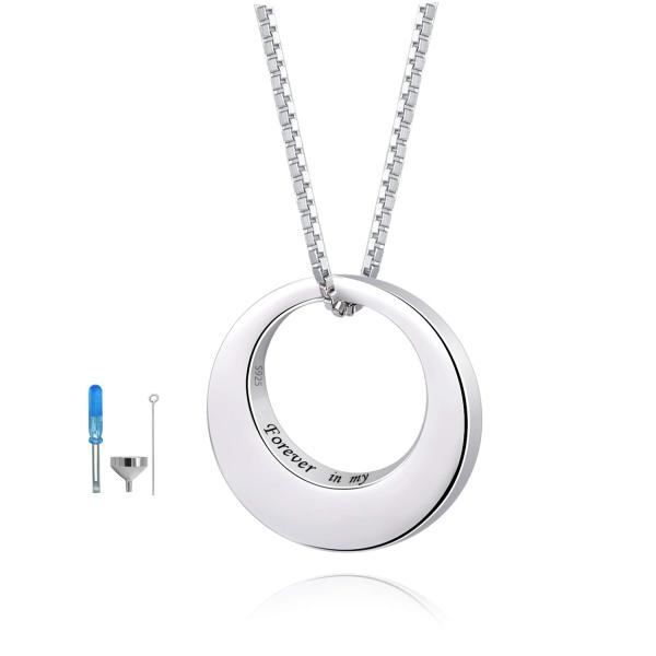商品名: 火葬ジュエリー 925スターリングシルバー 生命の円骨壺ネックレス 永遠に私の心の中に永遠に住む遺灰 記念品 ペンダント 人間の遺灰用 女性用 ギフト Jinlou Circle of Life Urn Necklace for ...