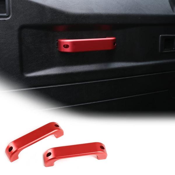 商品名: YIWANG アルミニウム合金 ランドローバー ディフェンダー 90 110 130 2004-2018 車用 インサイドドア ボウルカバー 自動車アクセサリー 交換部品 (2個-内側のドアハンドル、レッド) YIWANG Alu...