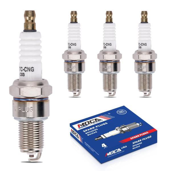 商品名:  MOCA 4 Pack Spark Plugs 7131 Compatible with 1958-2018 for Audi, for BMW, for Dodge, for Nissan, for Saab, for Sub...